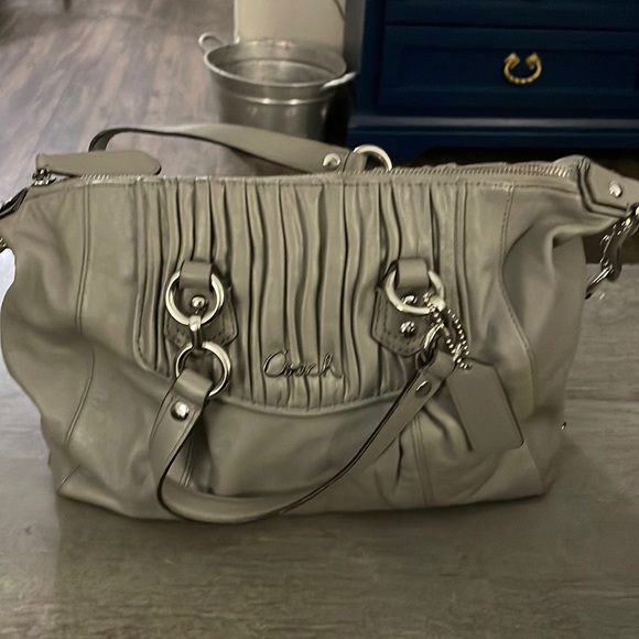 Coach | Bags | Authentic Coach Leather Bag Gray | Poshmark